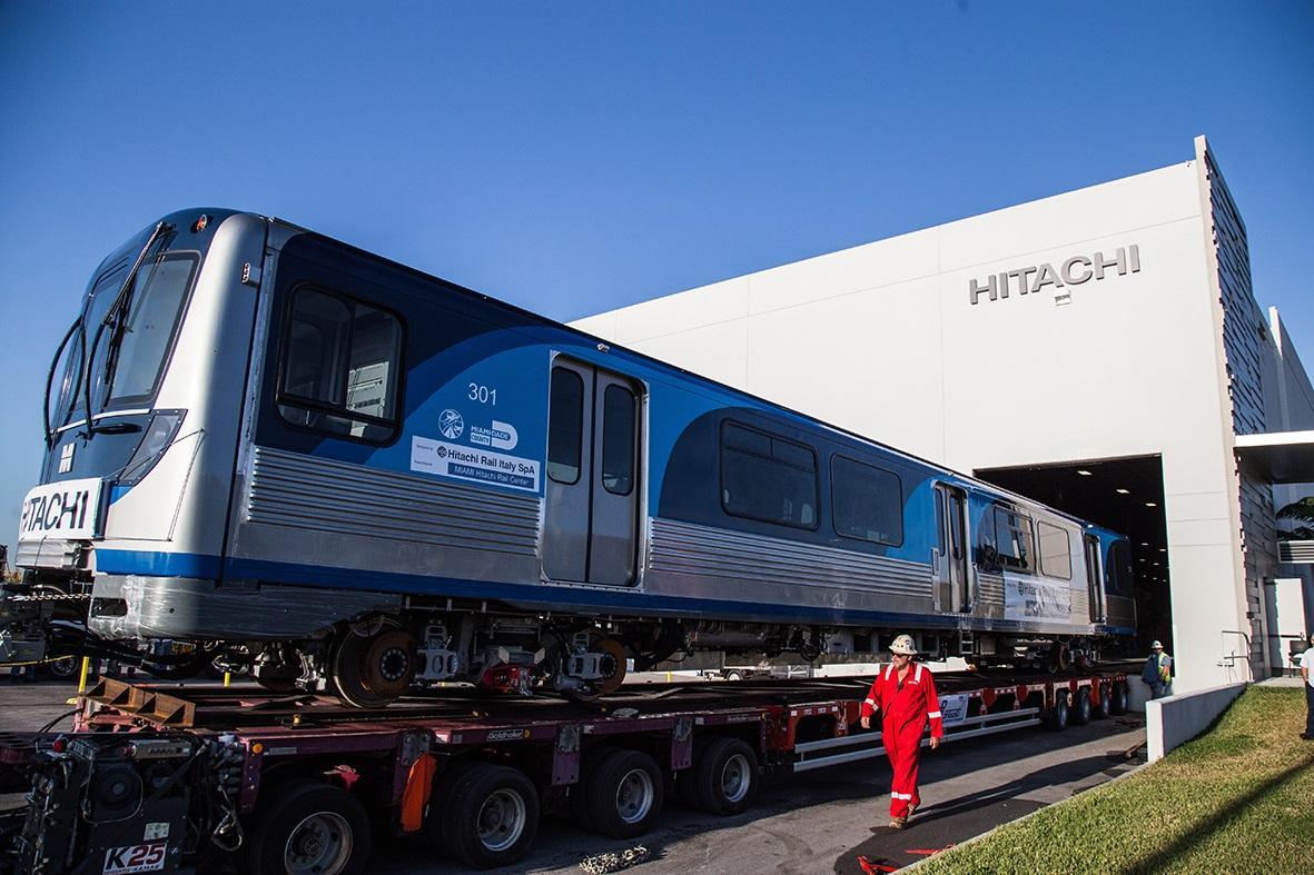 Hitachi ha consegnato il primo treno della nuova metropolitana di Miami ...