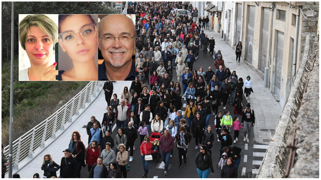 Nuoro si ferma per i funerali di Paolo Sanna, Giusi Massetti, Martina e ...