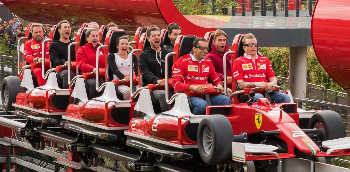 Raikkonen prova l’adrenalina del parco Ferrari Land Gazzetta di Modena