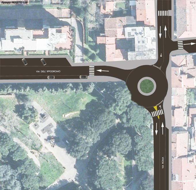 Nasce una nuova rotonda davanti all’ex Ippodromo Il Tirreno